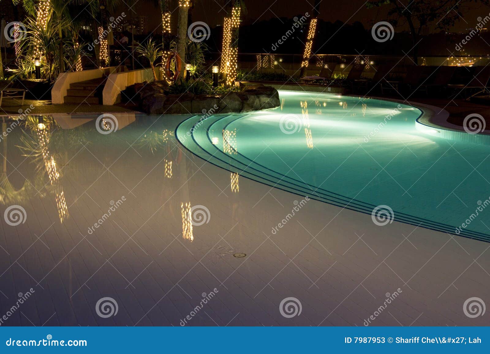Swimming Pool at Night stock image. Image of poolside - 7987953