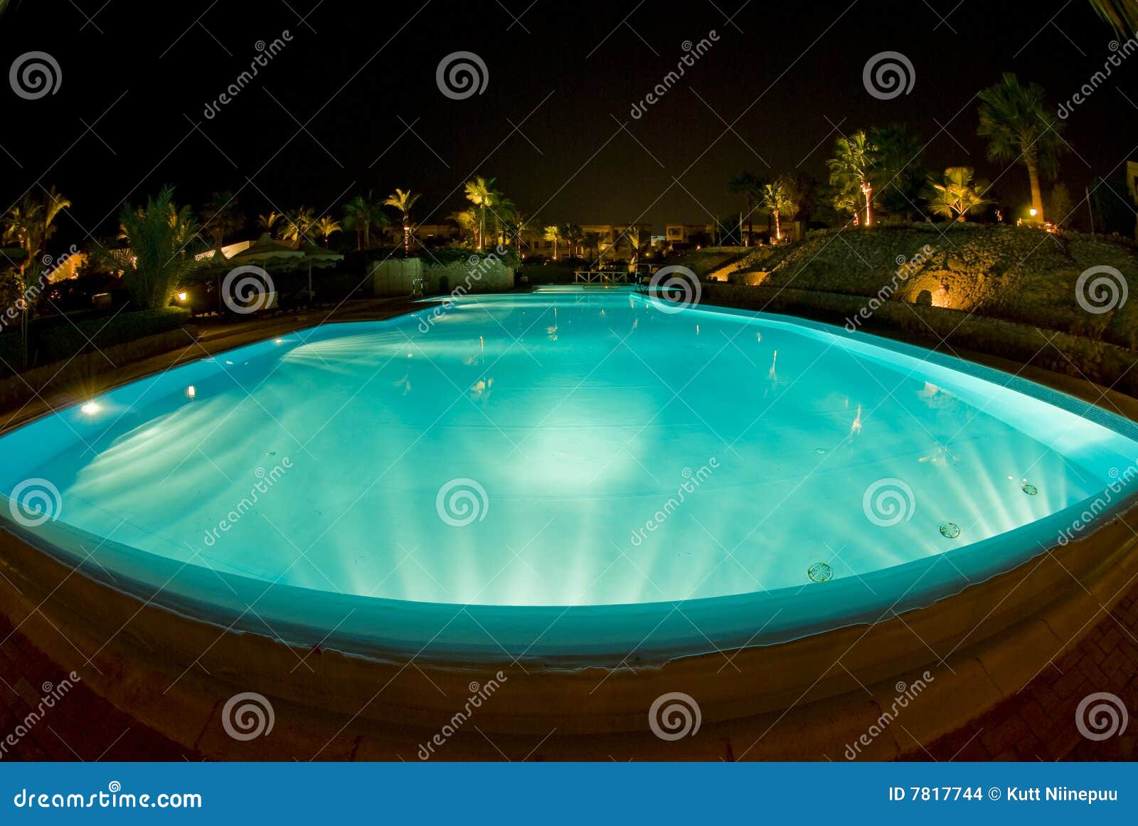 Swimming pool night scene stock photo. Image of night - 7817744