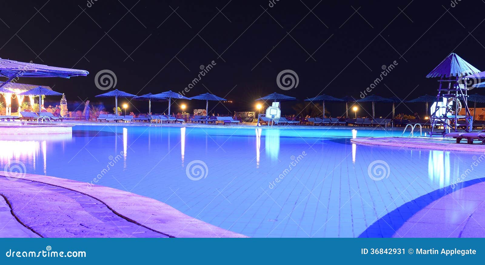 Swimming pool at night stock image. Image of curving - 36842931