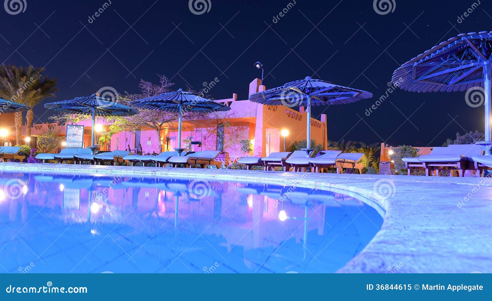 Swimming pool at night stock image. Image of water, tourism - 36844615