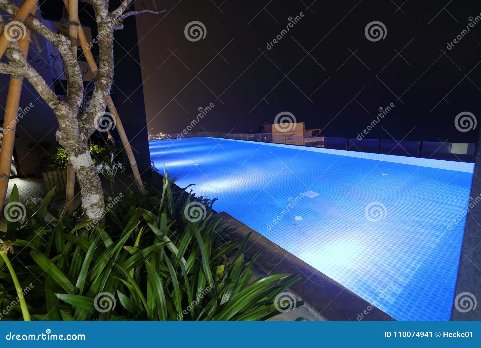 Swimming pool at night stock image. Image of shot, city - 110074941