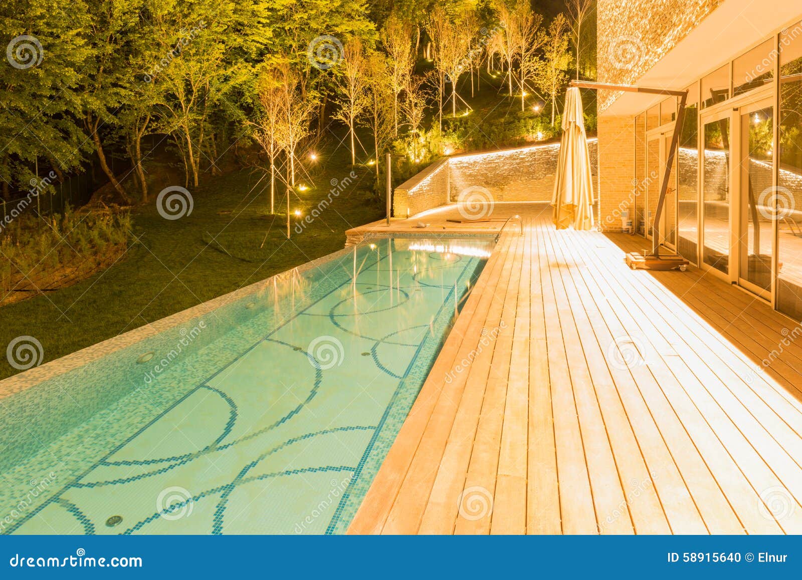 Swimming Pool at Night Time Stock Photo - Image of night, alti: 58915640