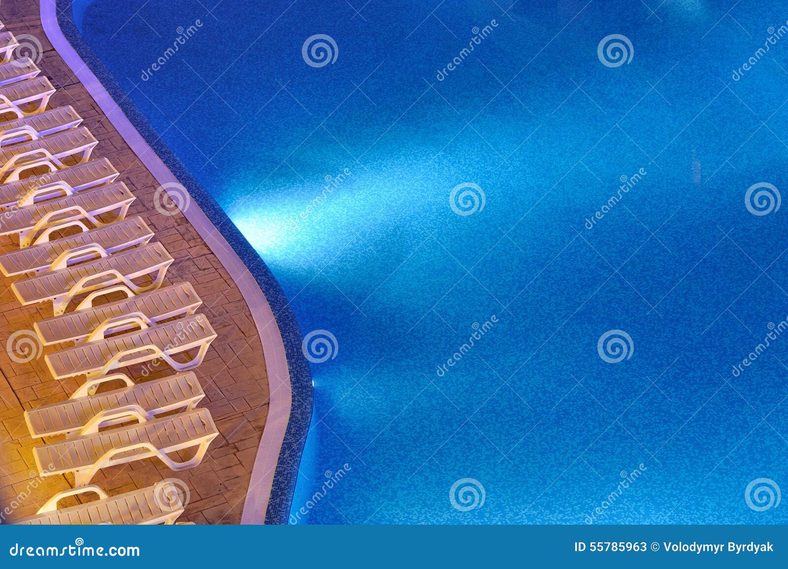 Swimming Pool in Night Vision Stock Image - Image of reflection ...