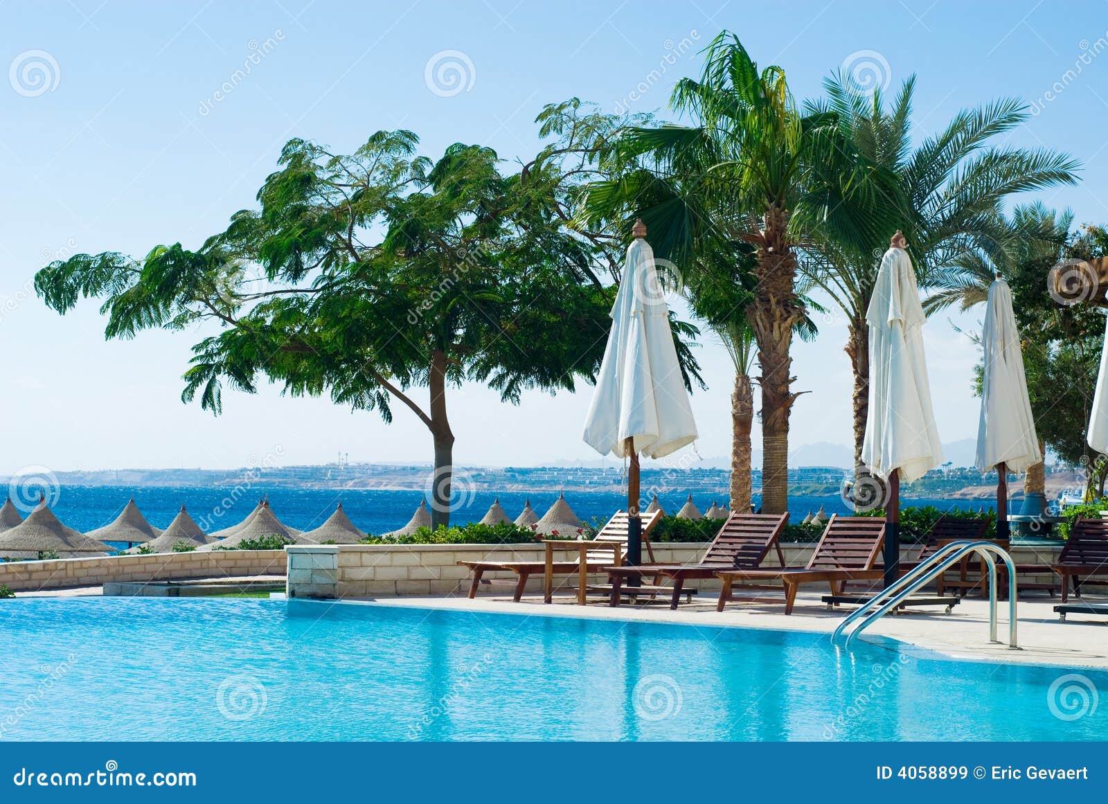 Swimming pool and ocean stock image. Image of depth, abstract - 4058899