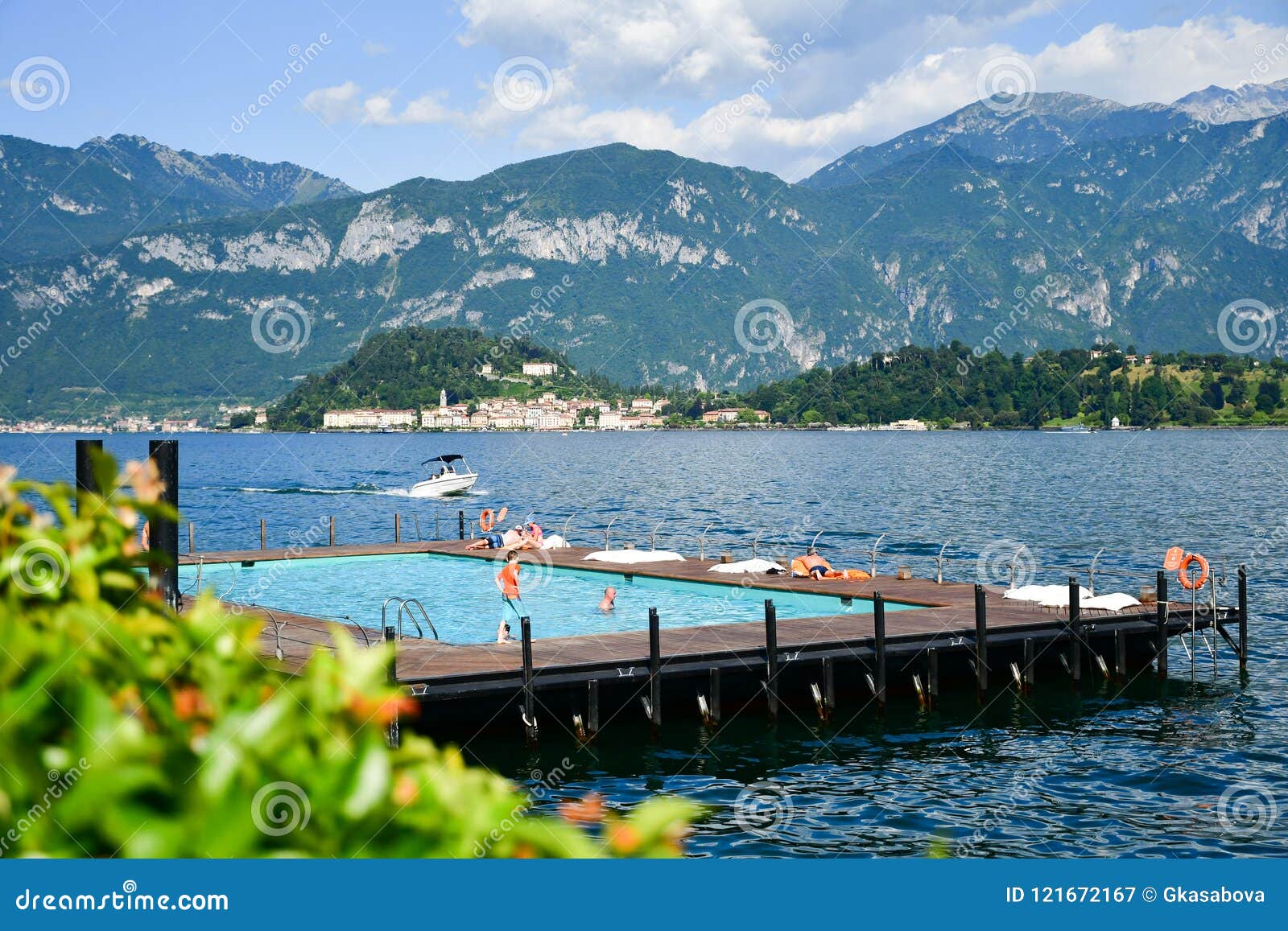 Swimming Pool Over Garda Lake , Italy Editorial Photography - Image of ...