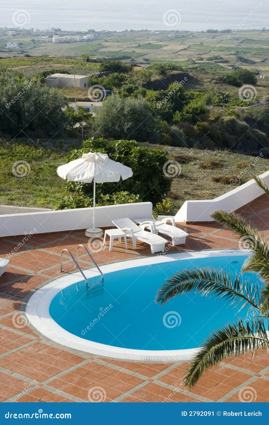 Swimming Pool Panoramic Vista Stock Image - Image of cyclades, hotel ...
