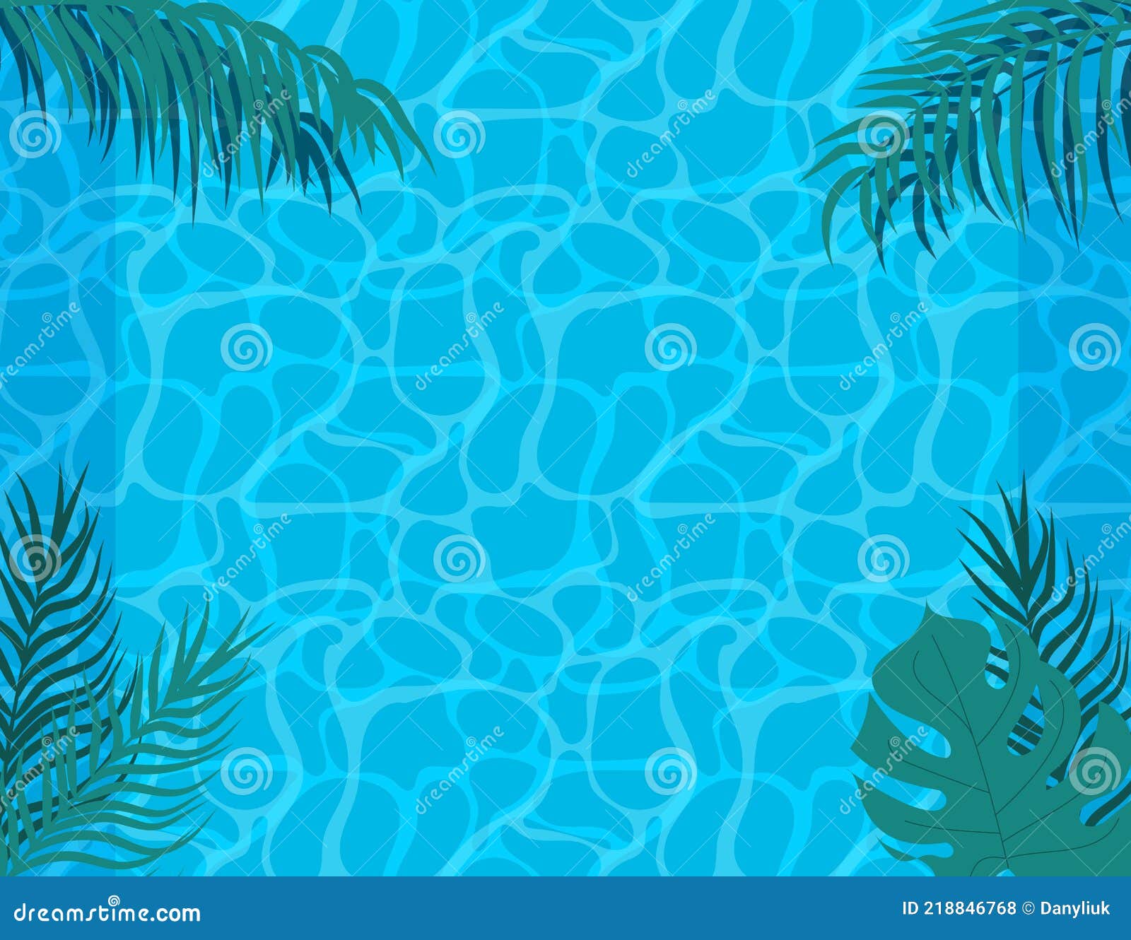Swimming Pool Pattern. Summer Time Blue Texture. Stock Vector ...