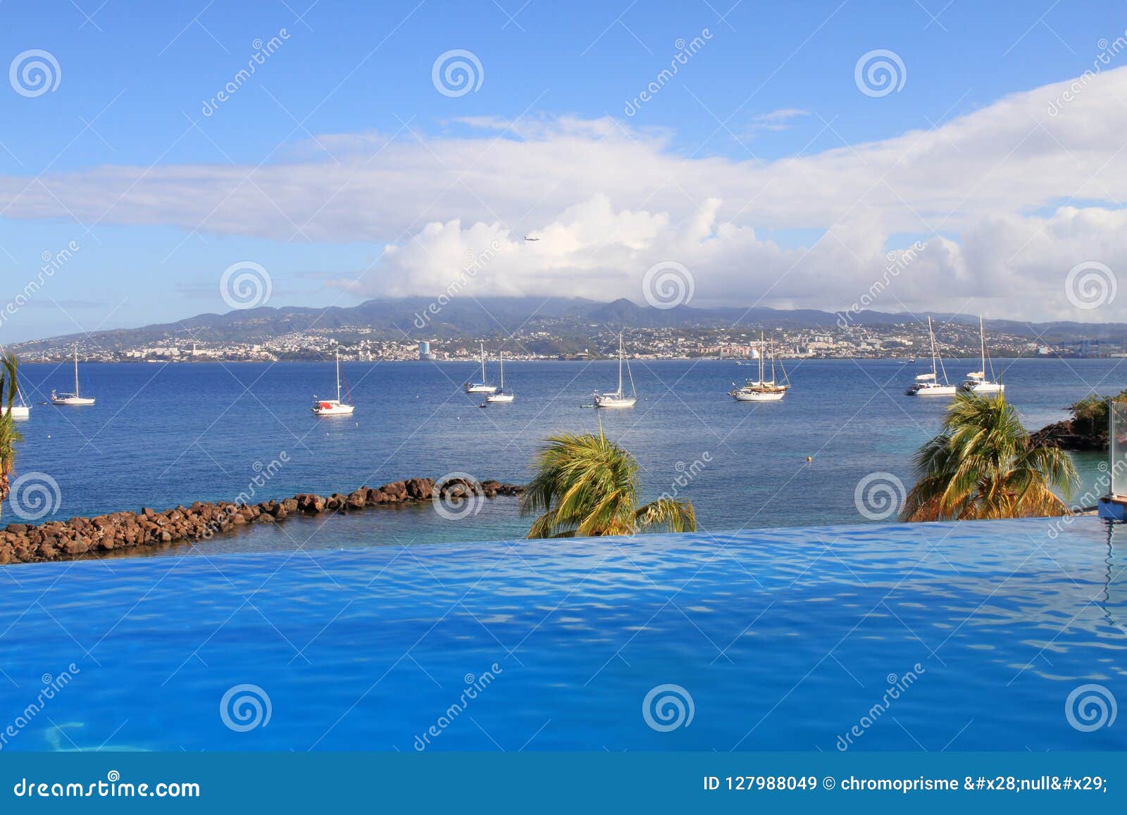 Swimming-Pool at Pointe Du Bout - Trois-Ilets - Martinique Stock Image ...
