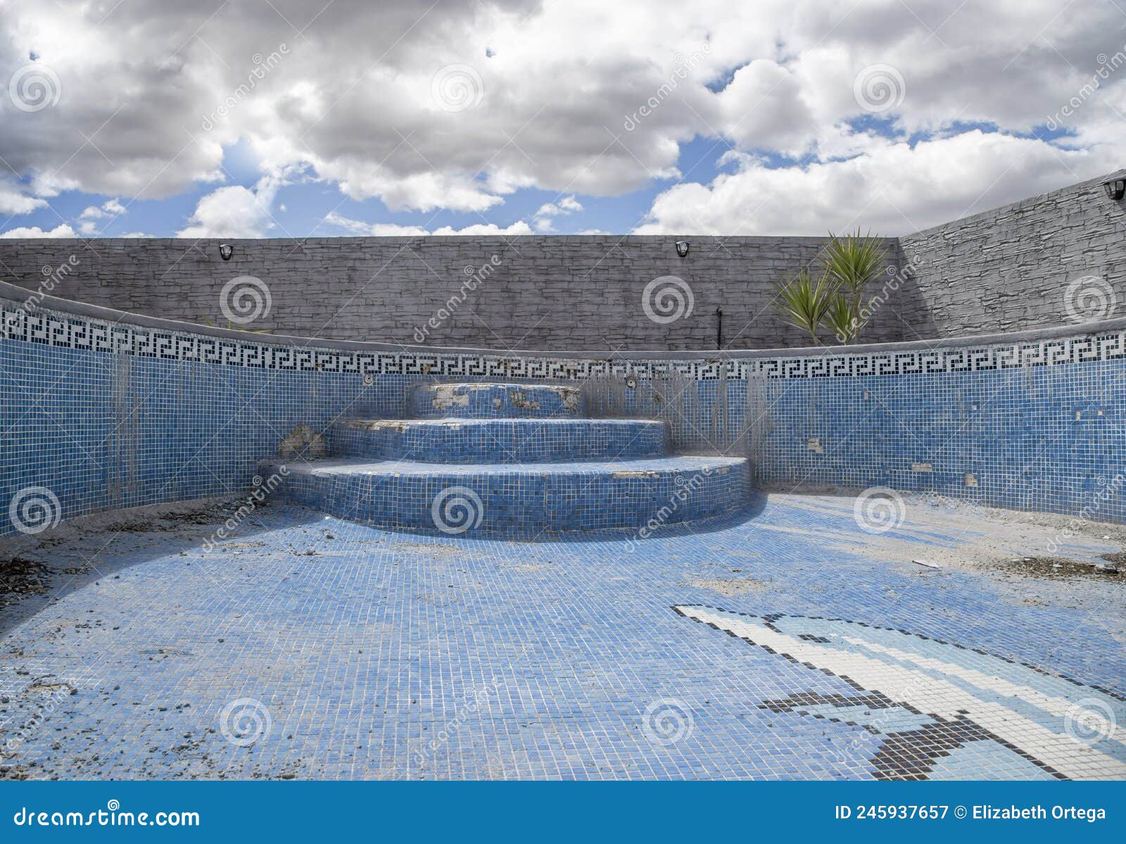 Swimming Pool in Poor Condition, Pending Repair Stock Image - Image of ...