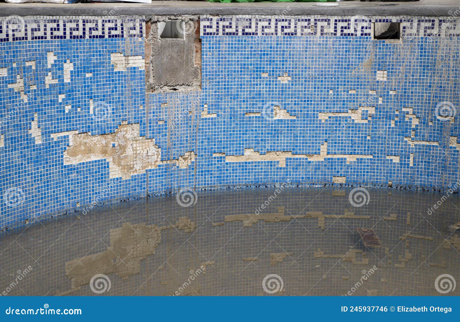 Swimming Pool in Poor Condition, Pending Repair Stock Photo - Image of ...