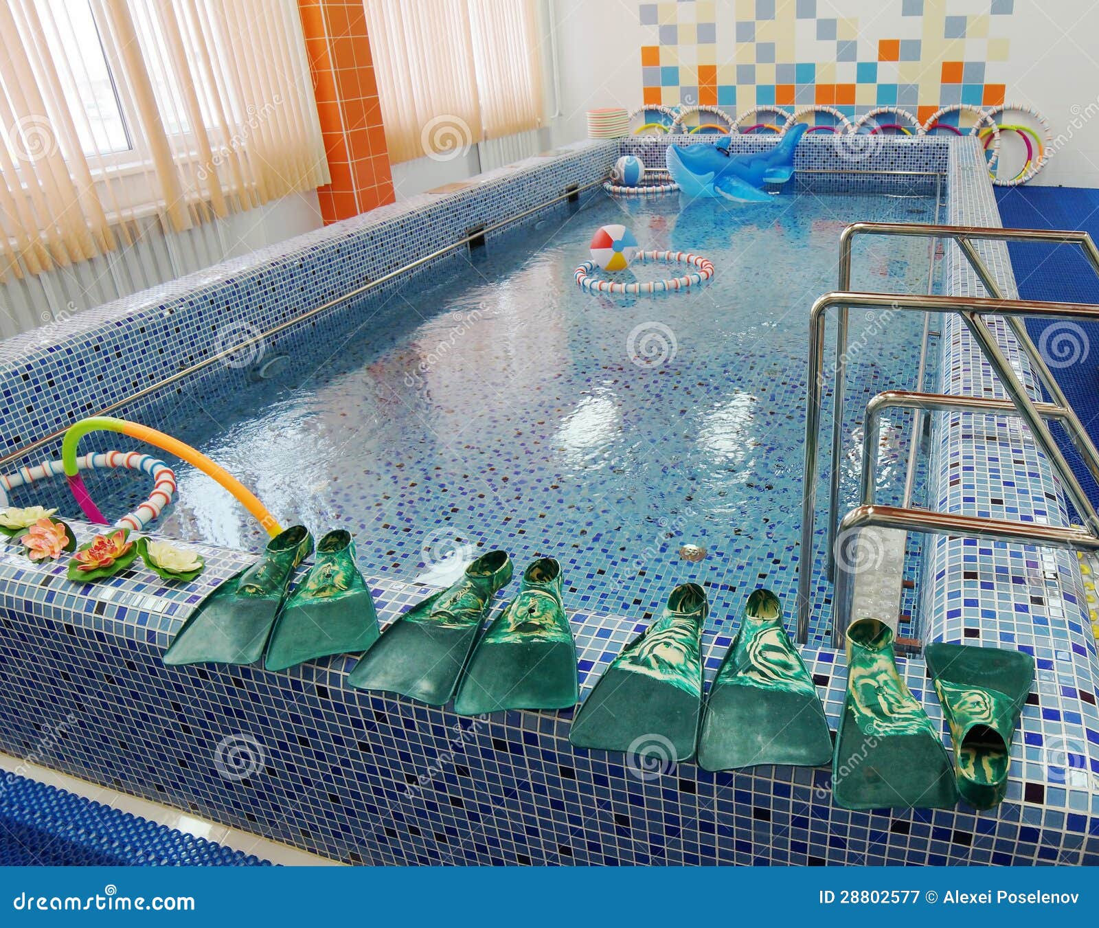 Swimming Pool in a Preschool Stock Image - Image of modern, bright ...