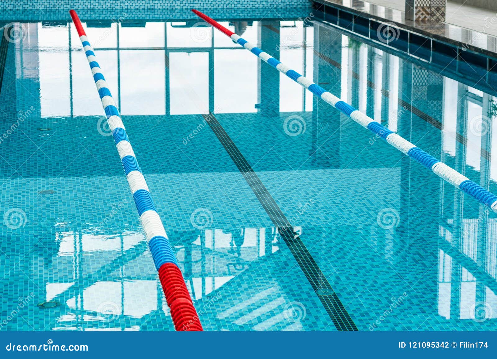 Swimming Pool with Race Tracks or Lanes Stock Photo - Image of ...