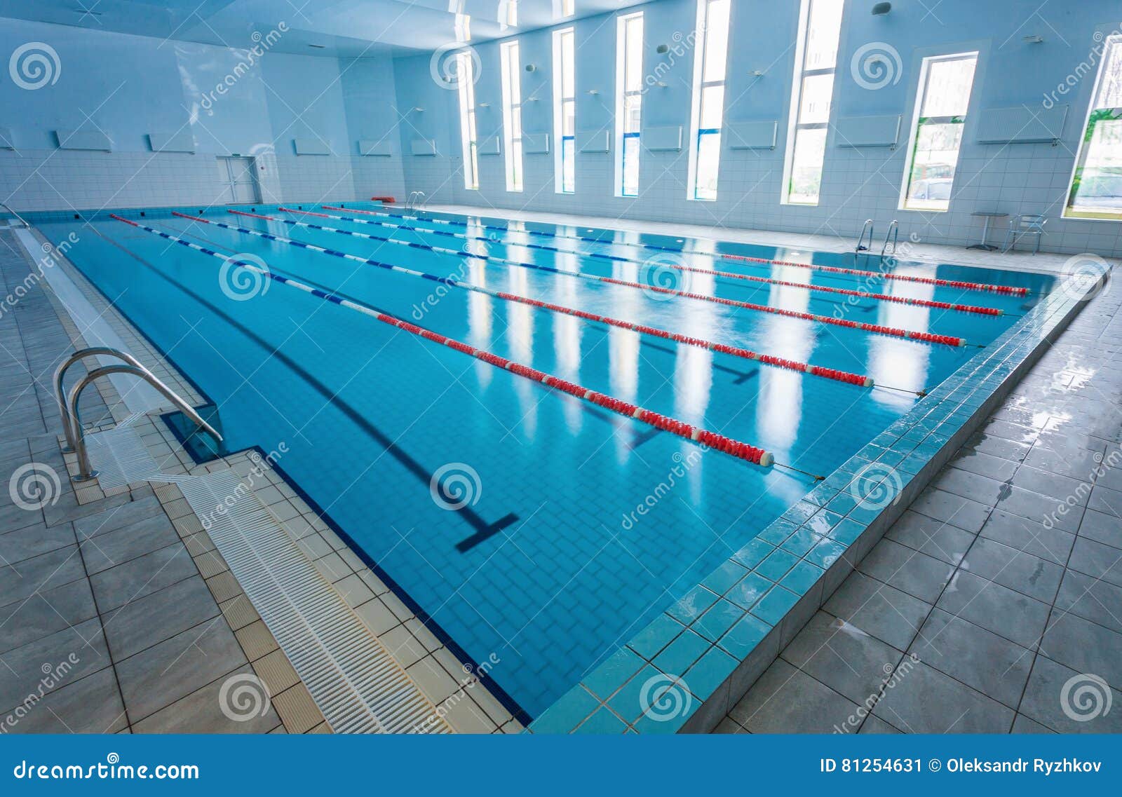 Swimming Pool with Race Tracks Stock Image - Image of line ...