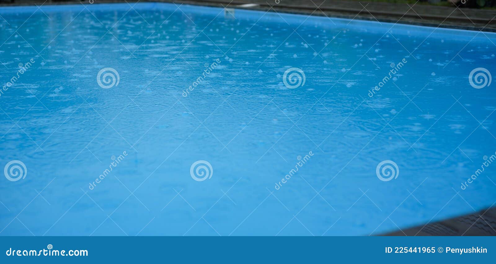 Swimming Pool with Raindrops. Autumn Season Stock Image - Image of ...