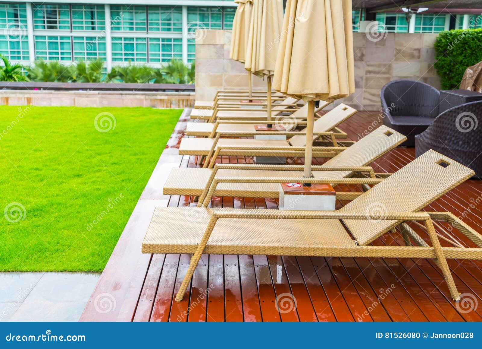 Swimming Pool with Relaxing Seats . Stock Photo - Image of plants ...