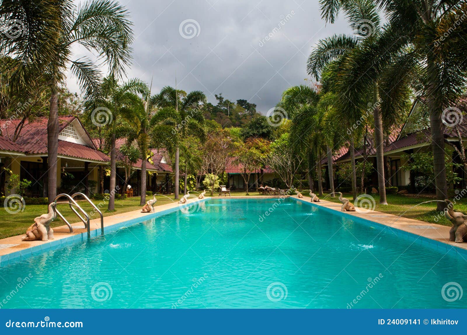 Swimming pool in resort stock image. Image of architecture - 24009141