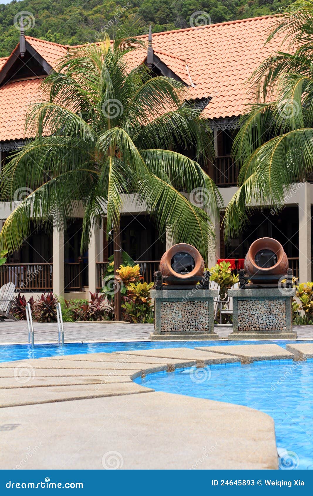 Swimming pool in resort stock image. Image of color, kuala - 24645893