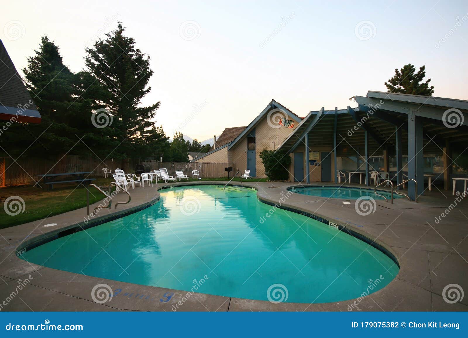 Swimming Pool of the Rodeway Inn Stock Photo - Image of leisure, hotel ...