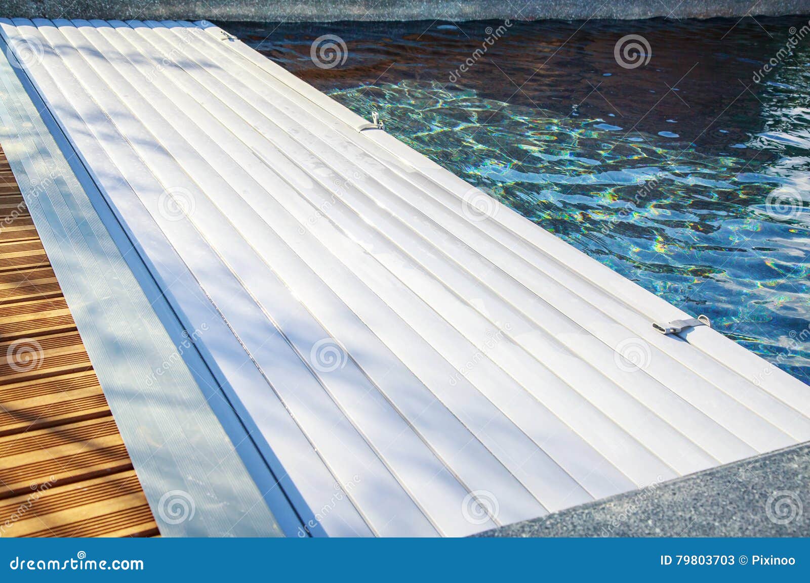 Swimming Pool Roller-shutter Covers Stock Image - Image of blind, pool ...