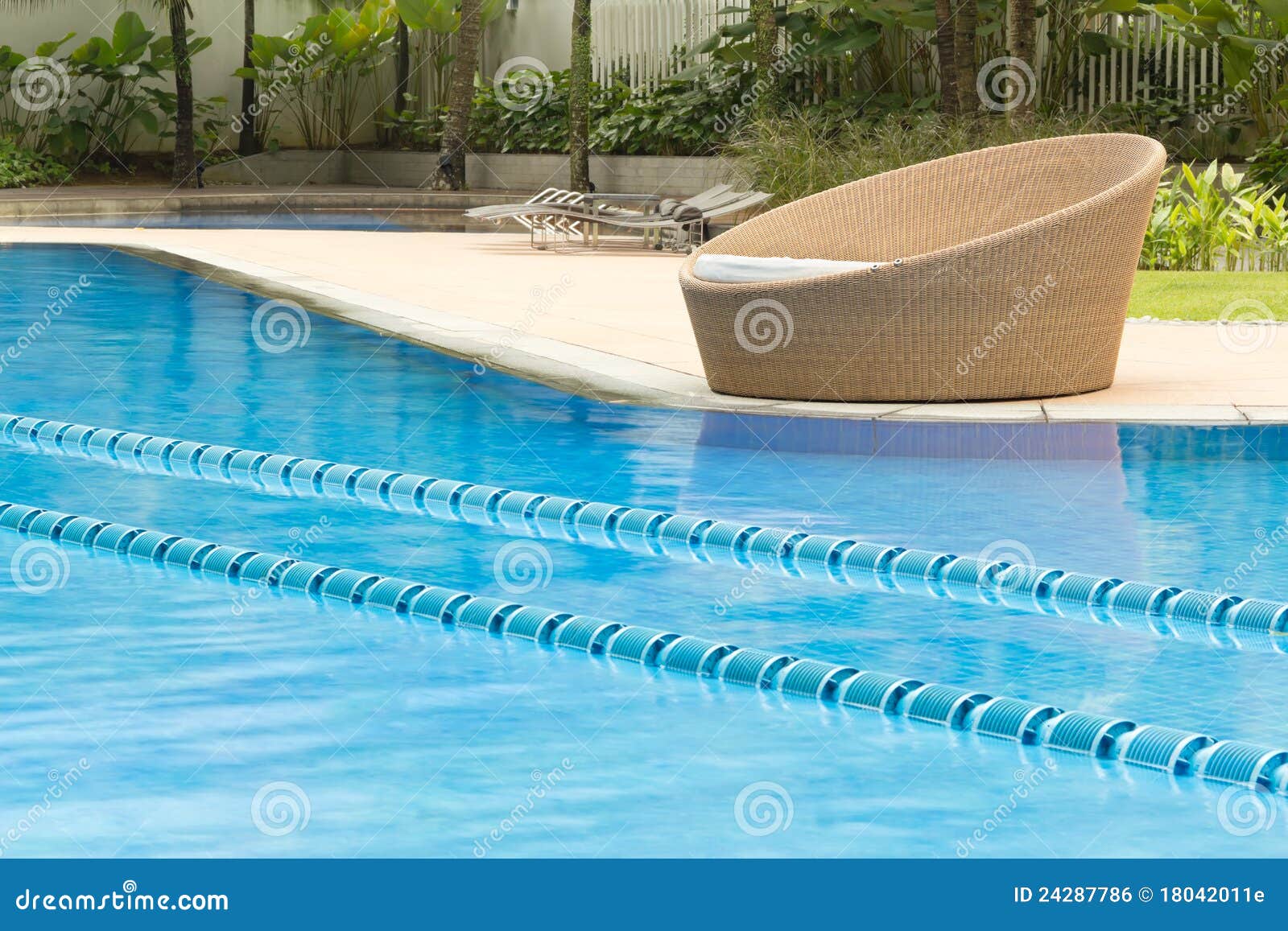 Swimming Pool with Round Chair Stock Photo - Image of beautiful ...