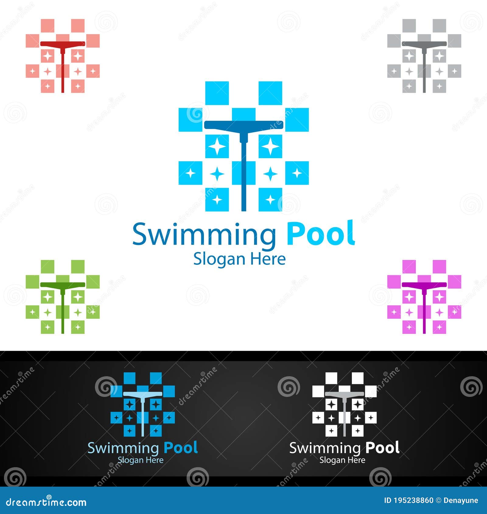 Swimming Pool Service Logo with Cleaning Pool and Maintenance Concept ...