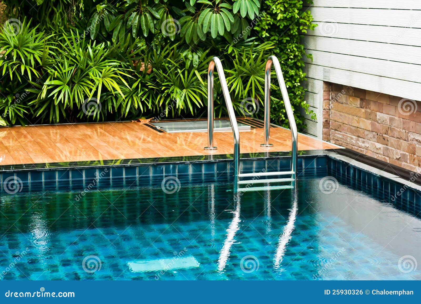Swimming Pool Side in Garden Stock Photo - Image of pleasure, natural ...