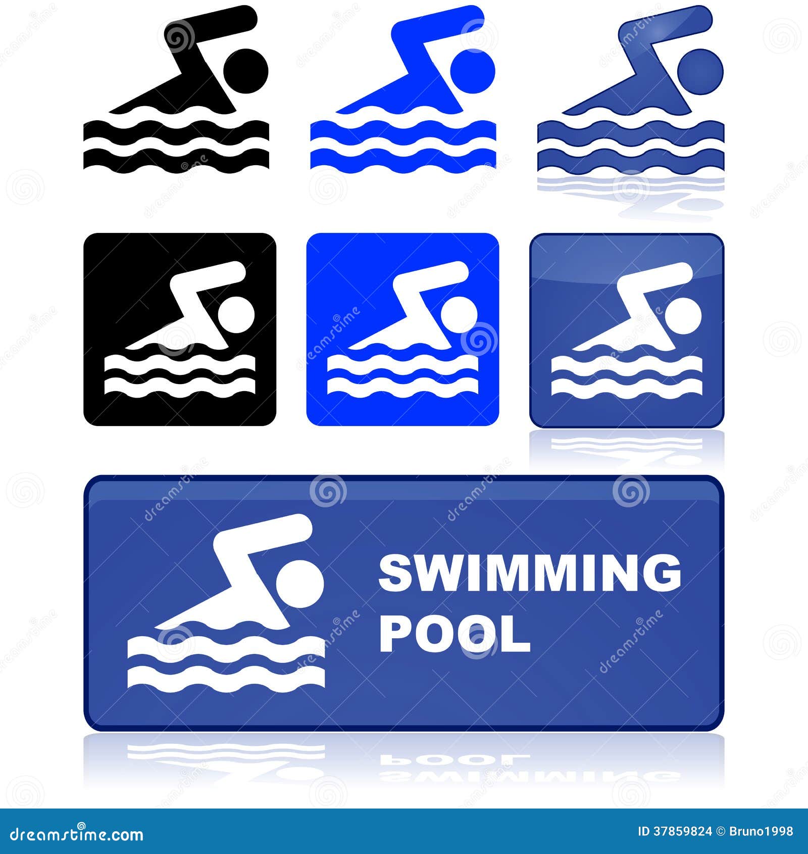 Swimming pool sign stock vector. Illustration of lake - 37859824
