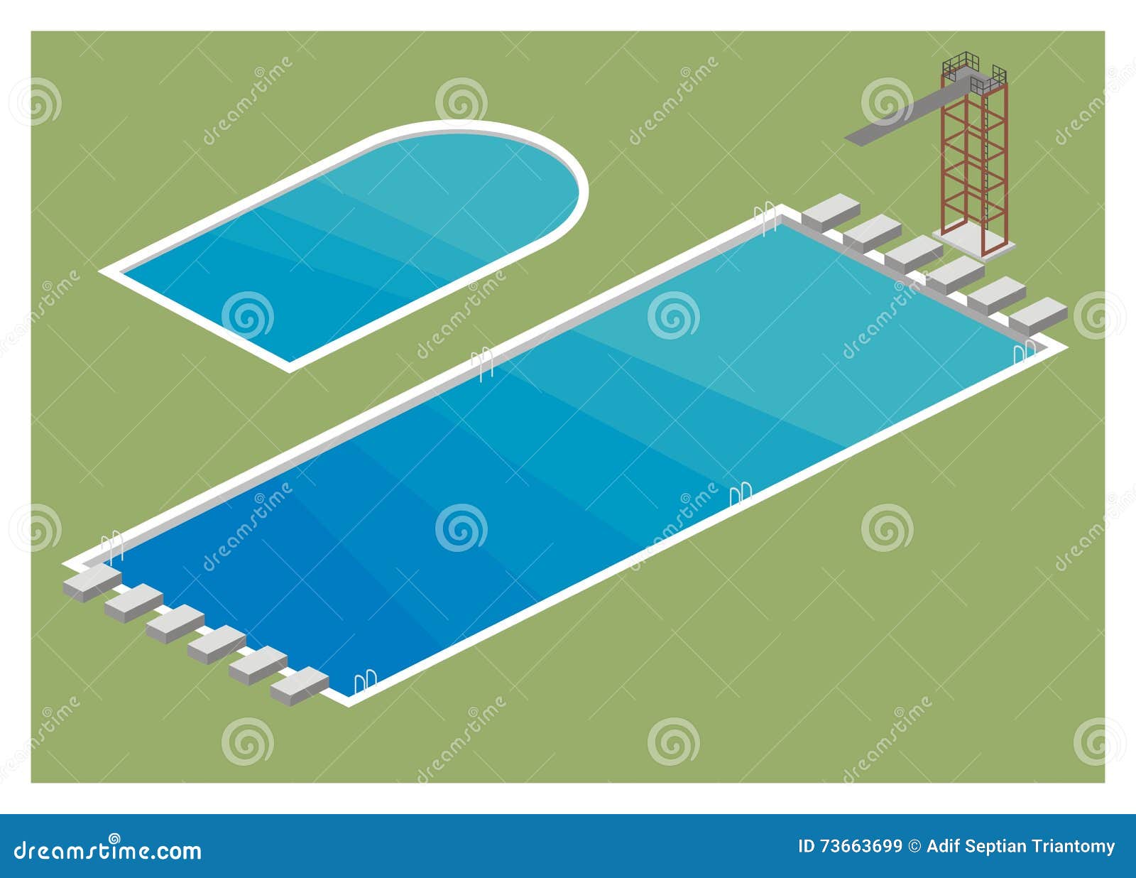Swimming Pool Simple Illustration Stock Vector - Illustration of deep ...