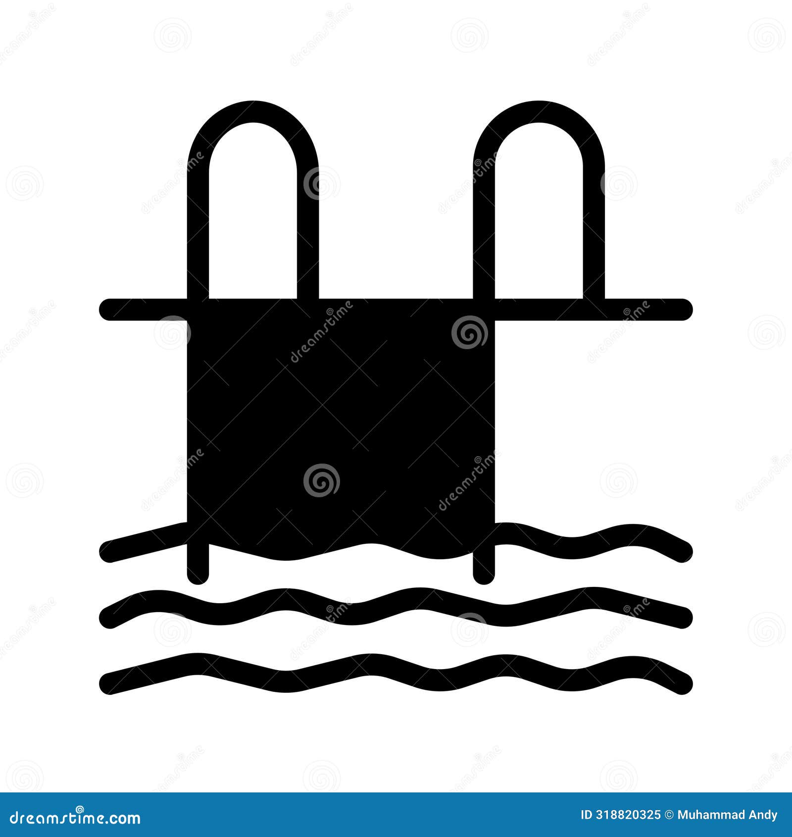 Swimming Pool Solid Icon. Swim Ladder Graphic Design Symbol. Vector ...