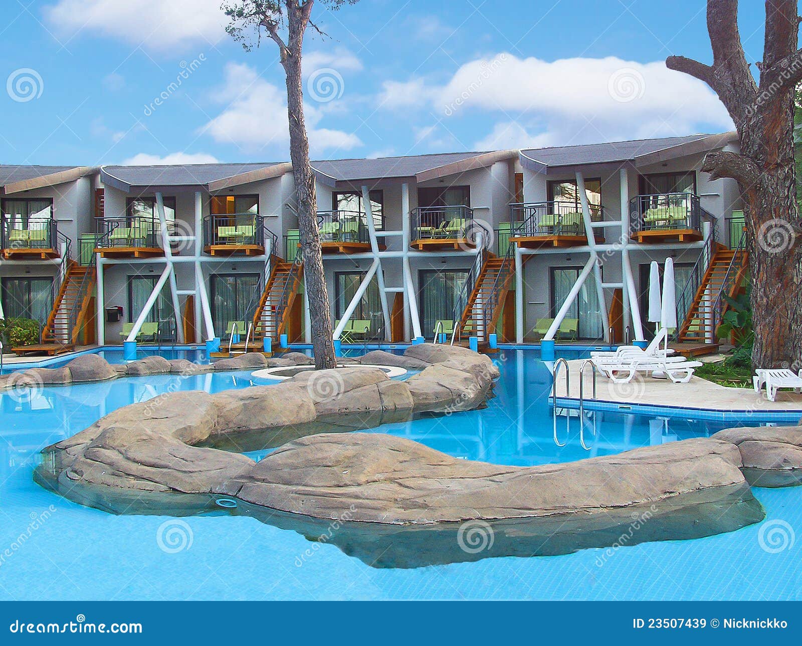 Swimming Pool at the Spa Hotel Stock Image - Image of recreation ...