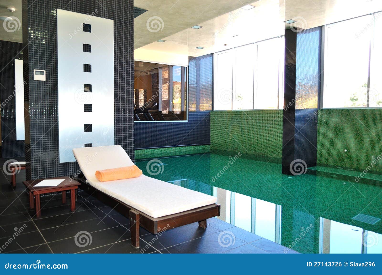 The Swimming Pool in SPA at Modern Hotel Stock Photo - Image of shower ...