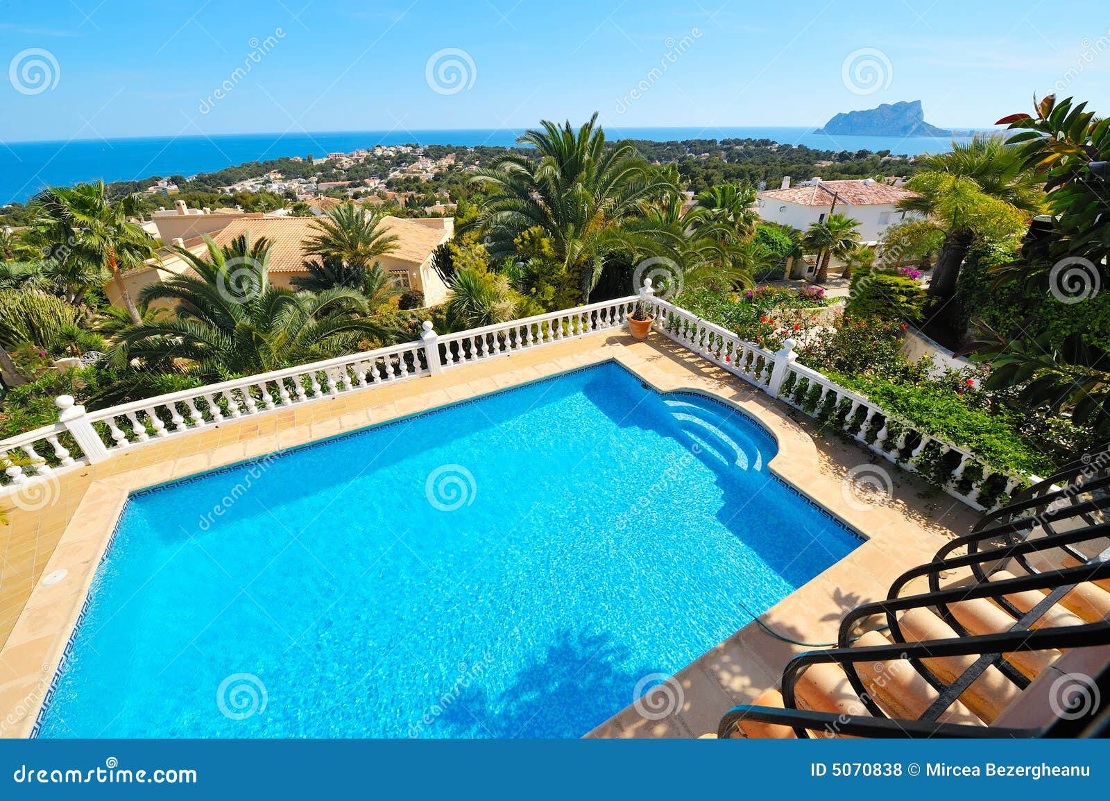 Swimming Pool and a Spectacular View Stock Photo - Image of motion ...
