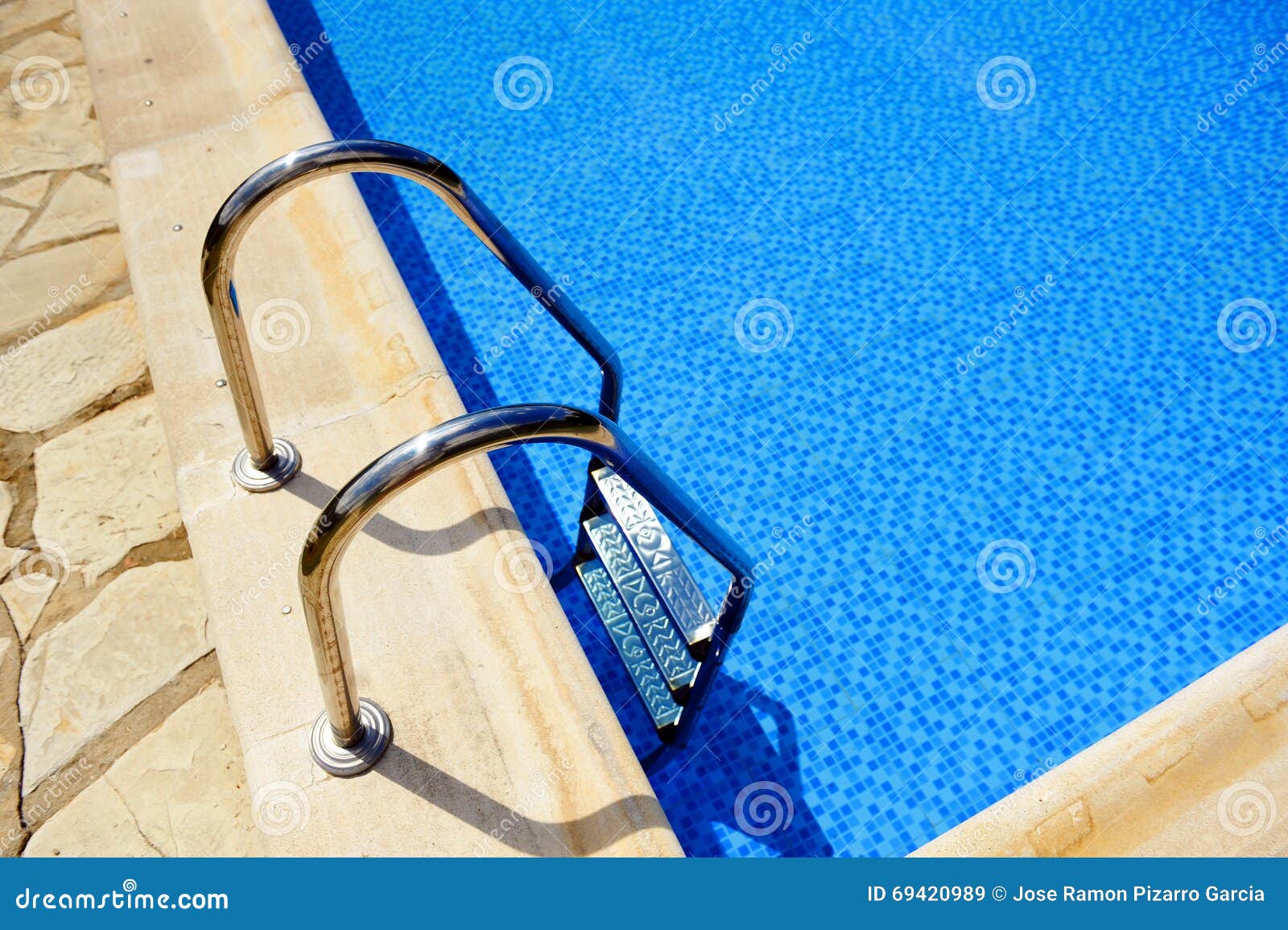 Swimming Pool, Stainless Steel Ladder Stock Image - Image of exit, bath ...