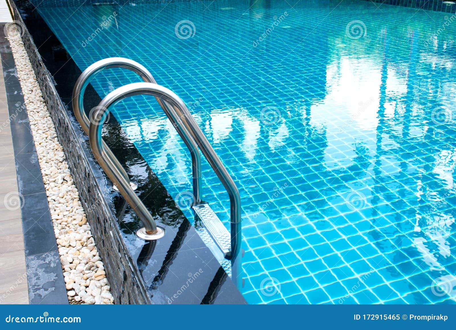 Swimming Pool with Stair in Hotel Stock Image - Image of refreshing ...