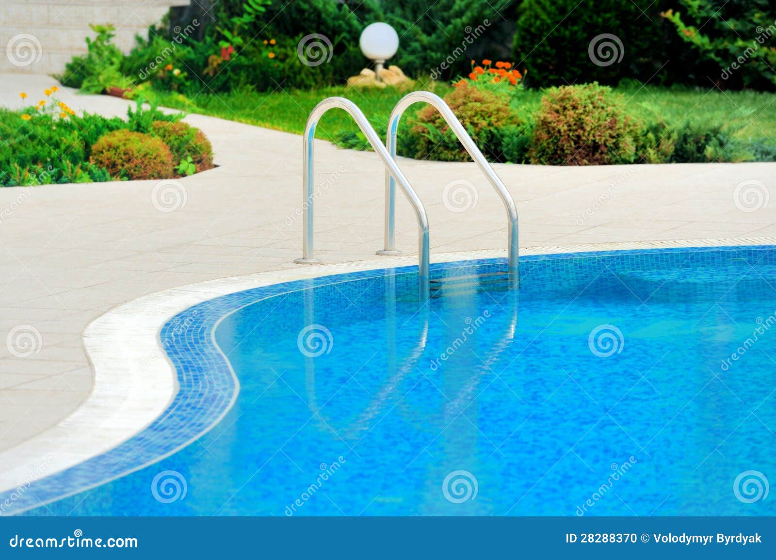 Swimming Pool with Stair at Hotel Stock Photo - Image of healthy ...