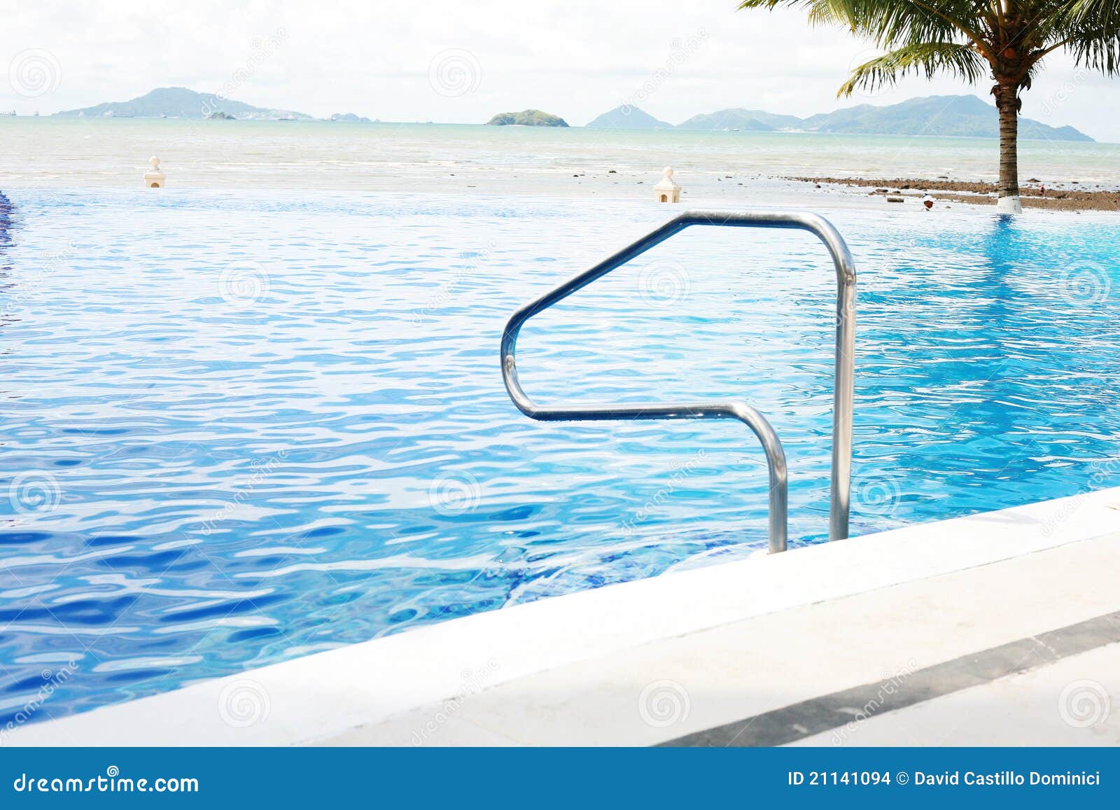 Swimming Pool with Stair at Hotel Close Up Stock Photo - Image of ...