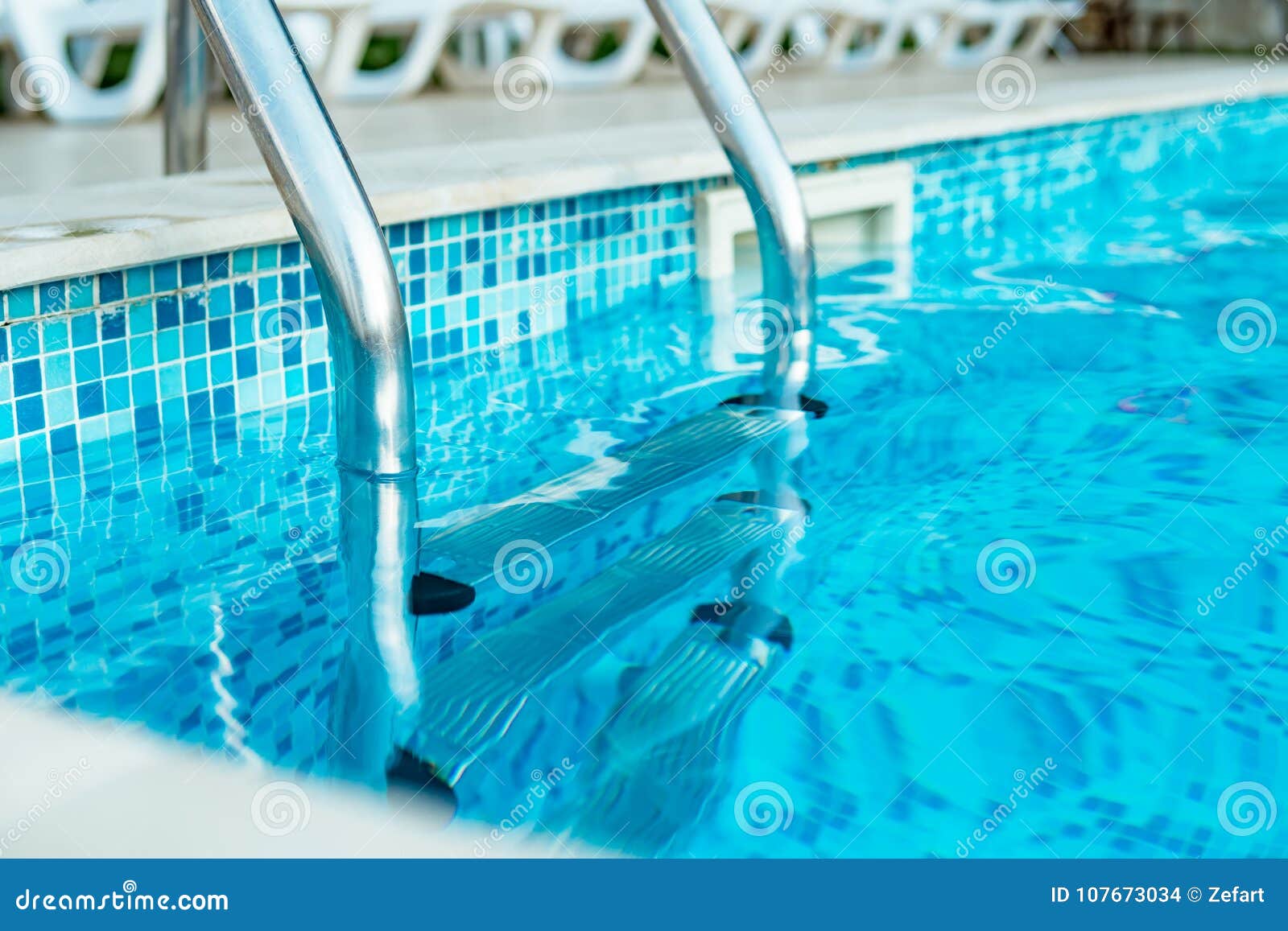 Swimming Pool with Stair at Luxury Hotel Stock Photo - Image of plank ...