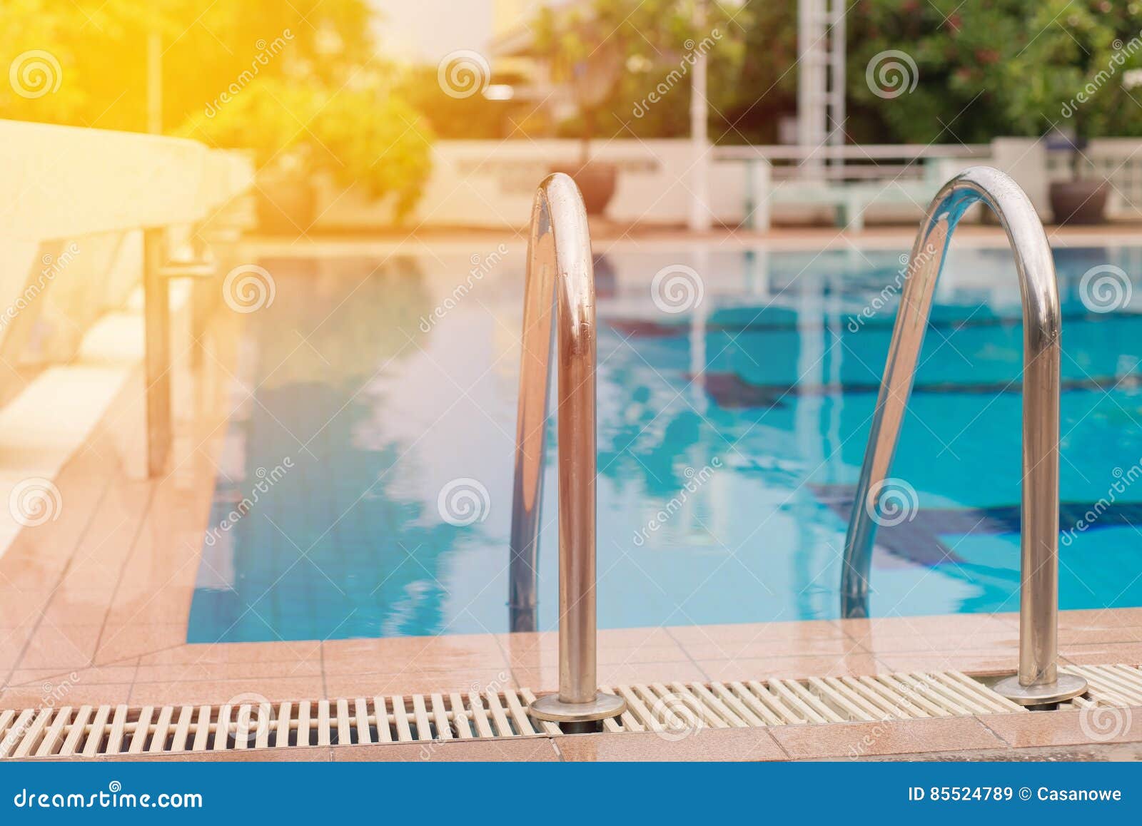 Swimming Pool with Stair at Sport Center Stock Image - Image of ...