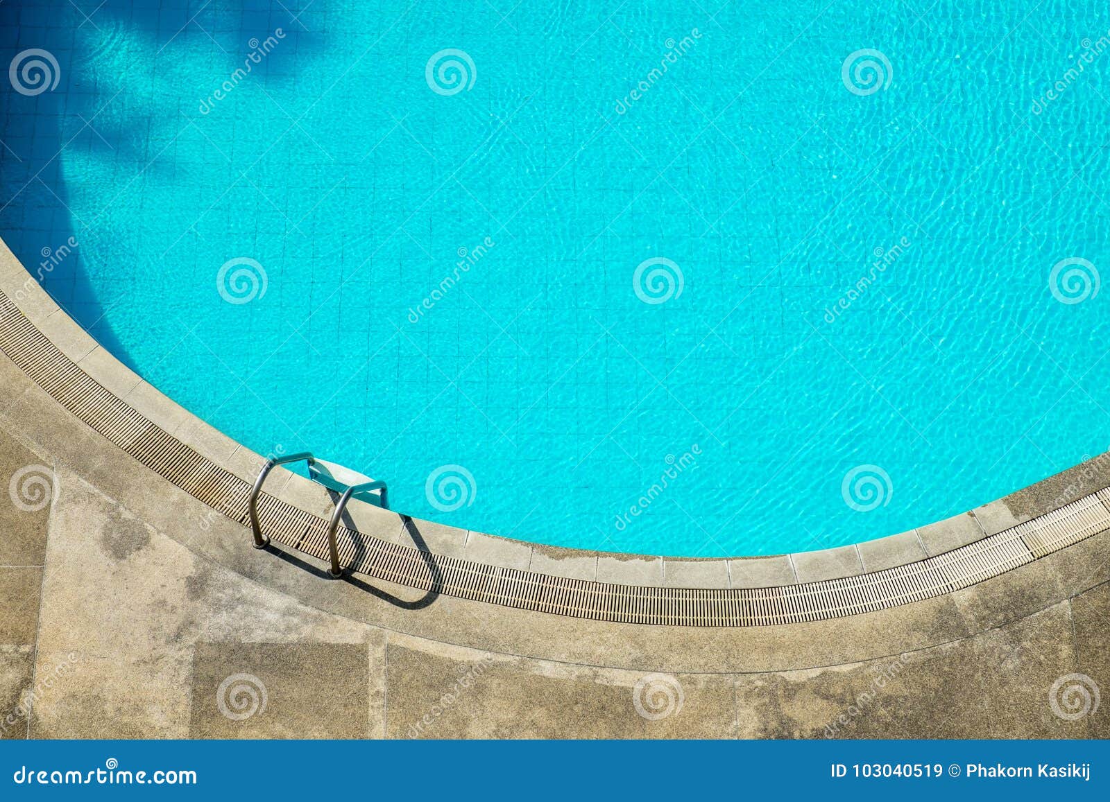 Pool Stair On Top View On Blue Water In Swimming Pool Stock Photography ...