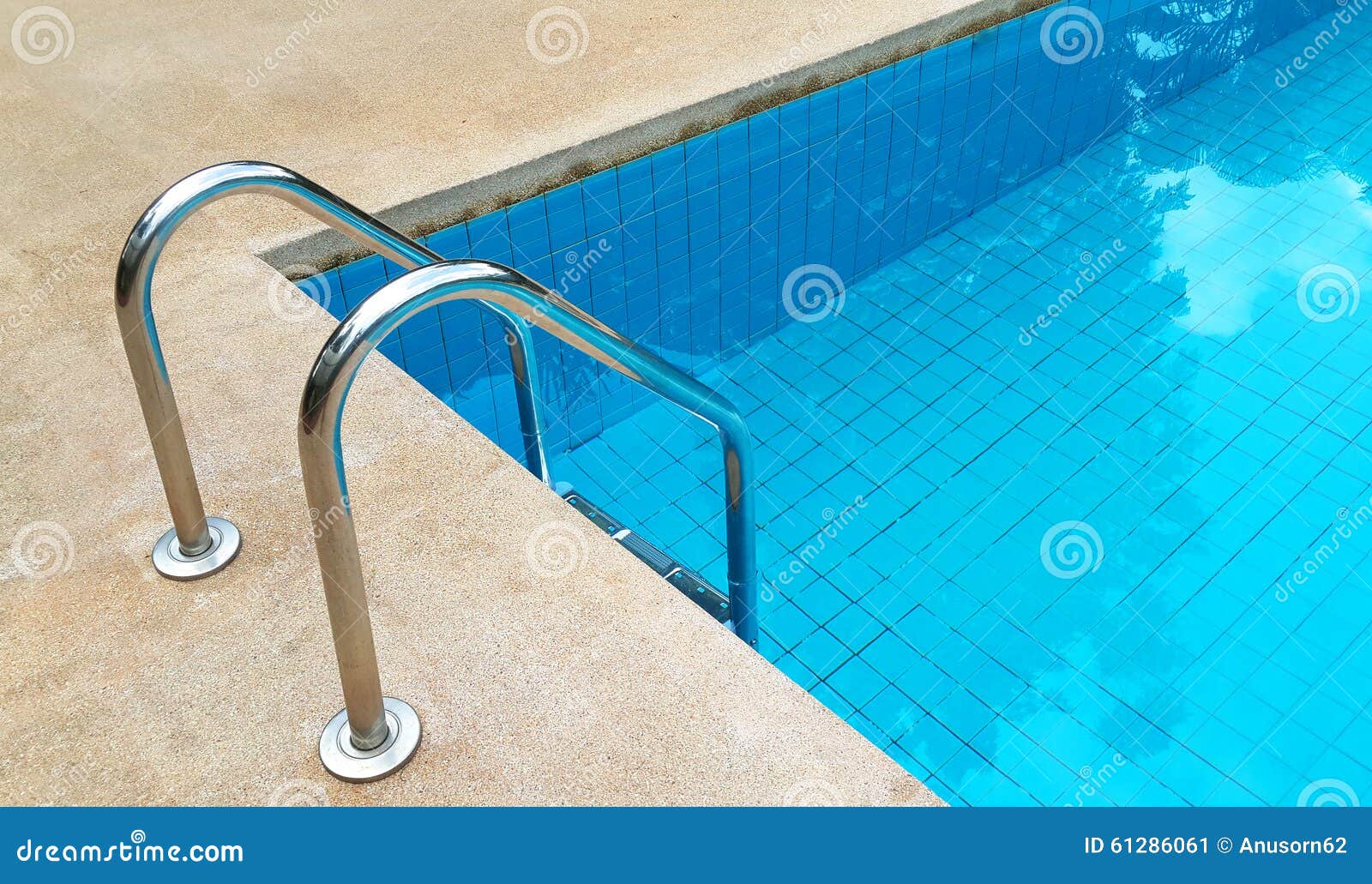 Swimming pool with stairs. stock image. Image of relaxation - 61286061