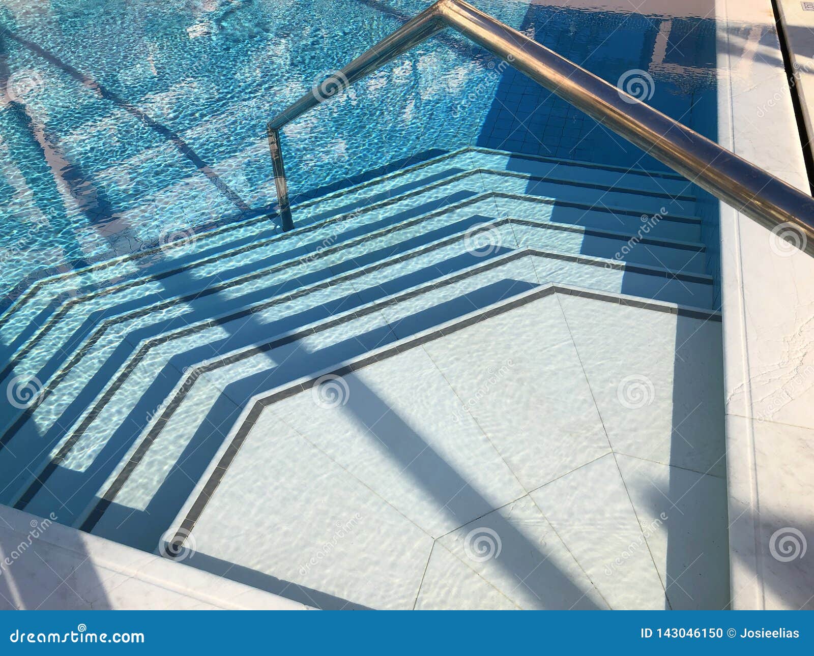 Tiled Steps of a Sparkling Swimming Pool Stock Photo - Image of clean ...