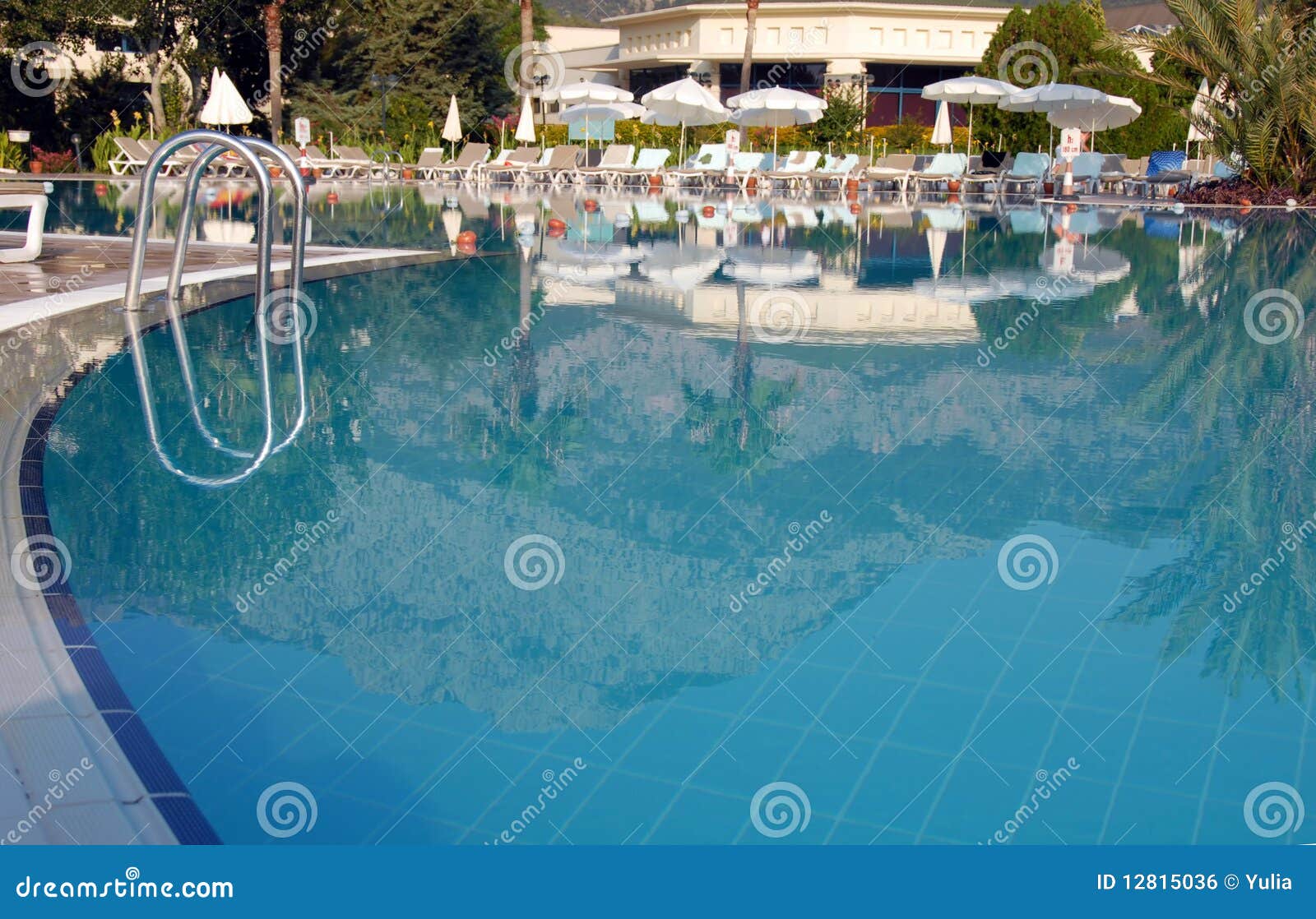 Swimming Pool at Summer Resort Stock Photo - Image of seacoast, cyan ...