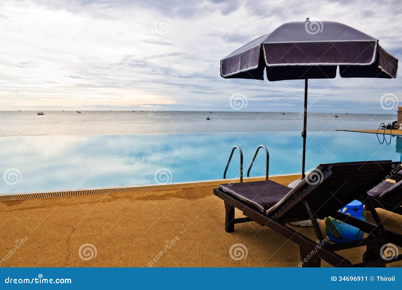 Swimming pool at sun rise. stock image. Image of outdoor - 34696911