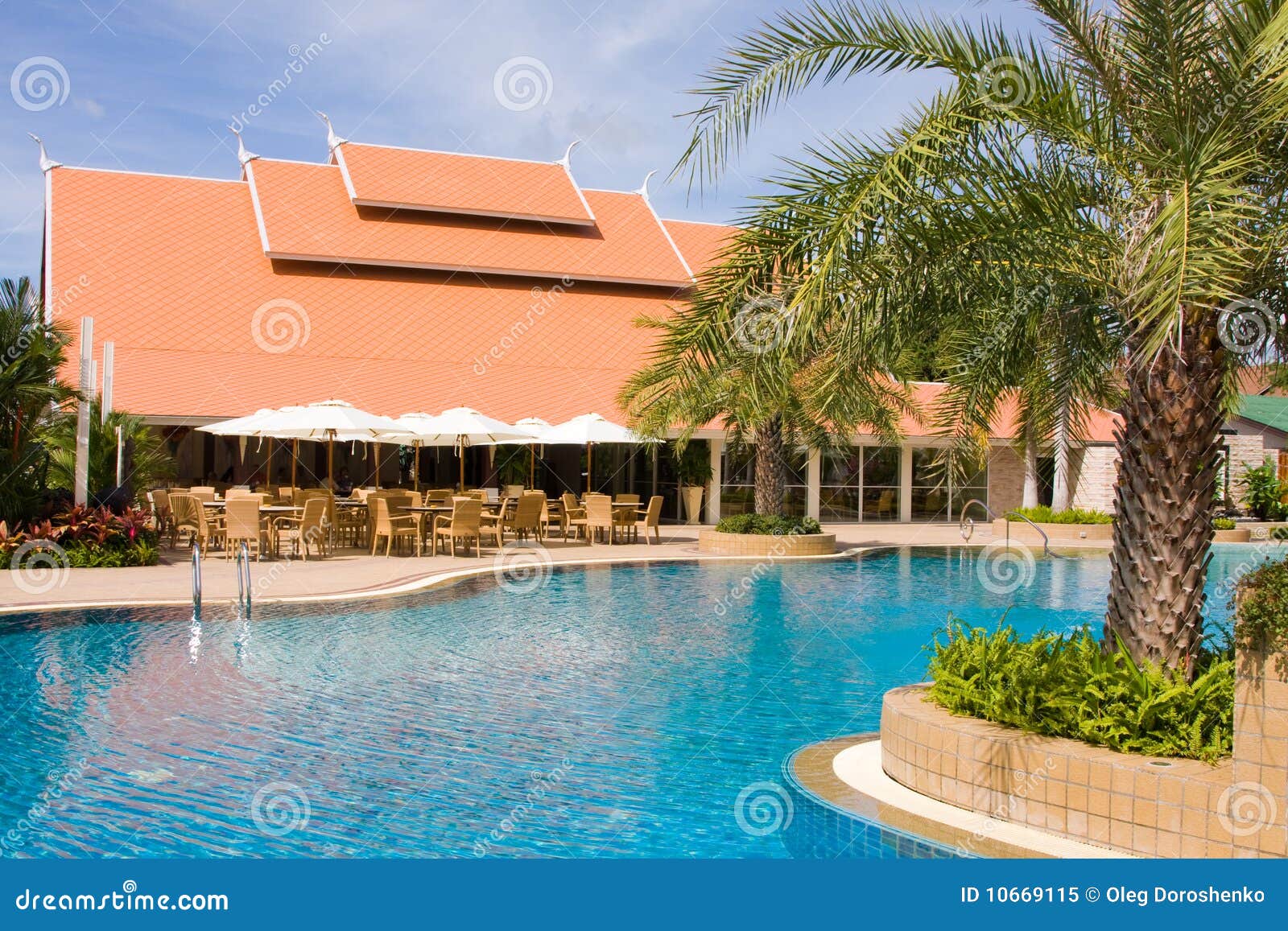 Swimming Pool on a Sunny Day Stock Image - Image of luxurious ...