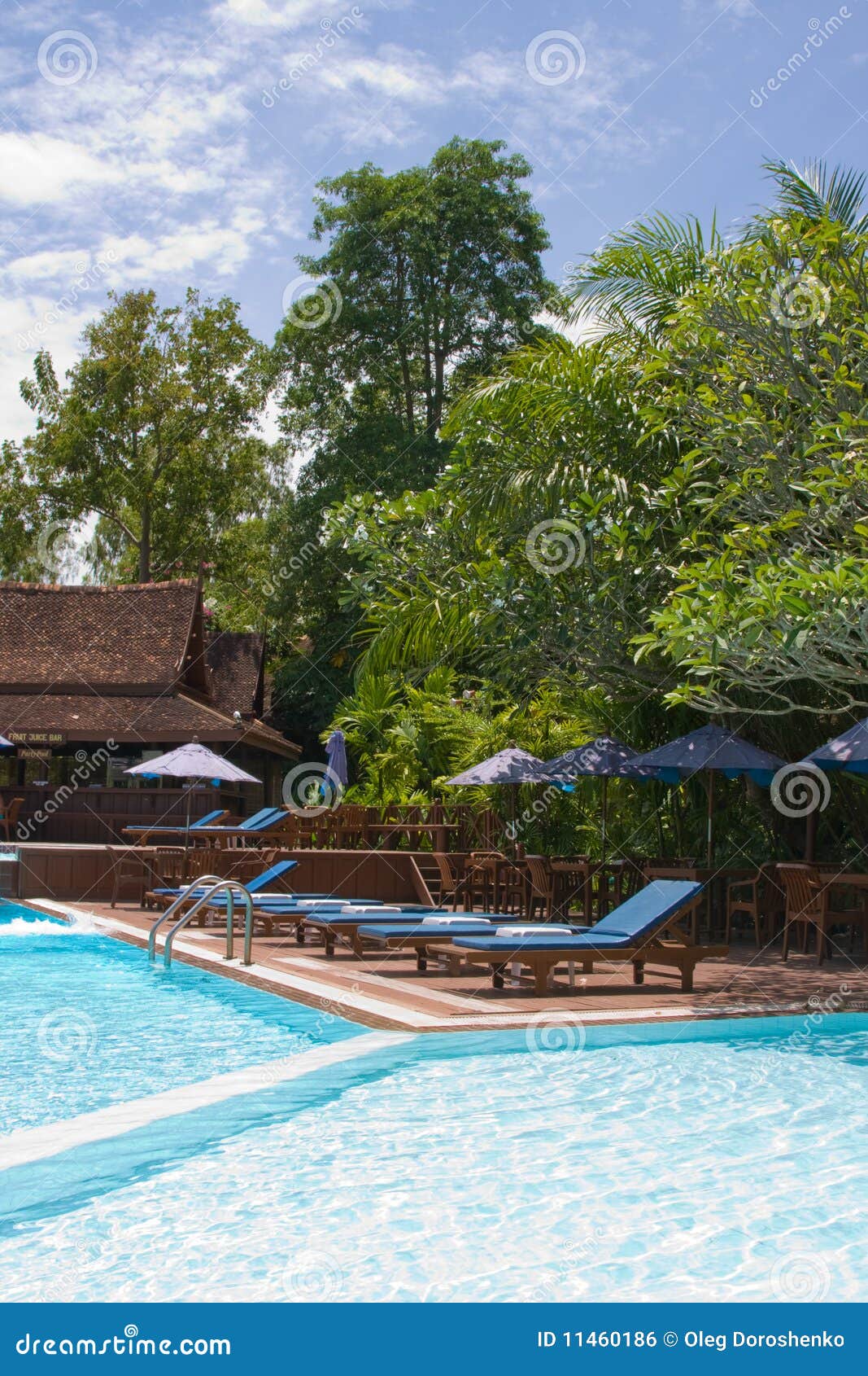 Swimming Pool on a Sunny Day. Stock Photo - Image of holiday, parasol ...