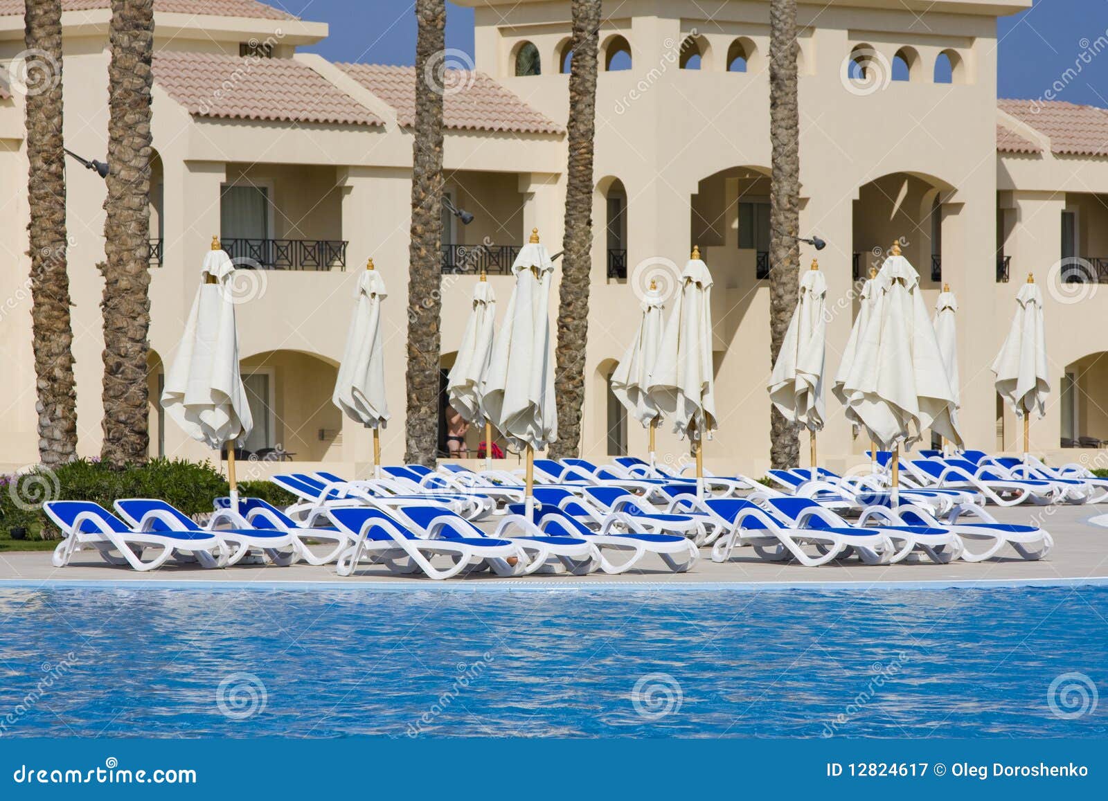 Swimming Pool on a Sunny Day. Stock Image - Image of climate, luxury ...