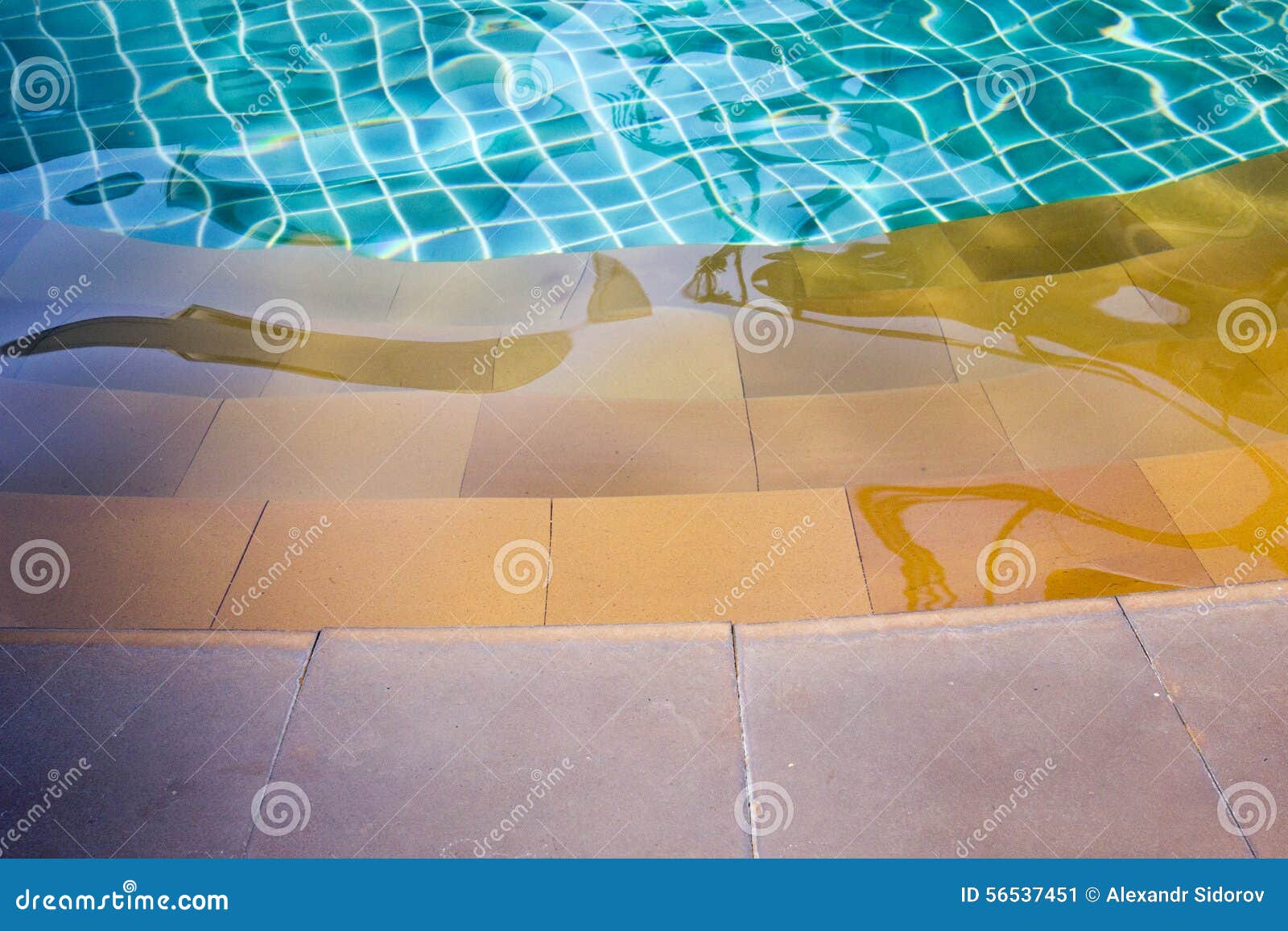Swimming Pool with Sunny Reflections Stock Image - Image of summer ...