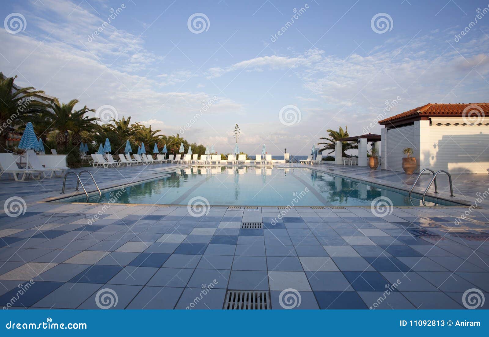 Swimming pool by sunrise stock image. Image of swimming - 11092813