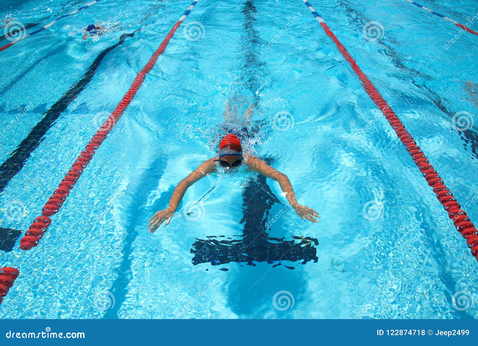Swimming Pool with Swimmer. Editorial Stock Photo - Image of recreation ...