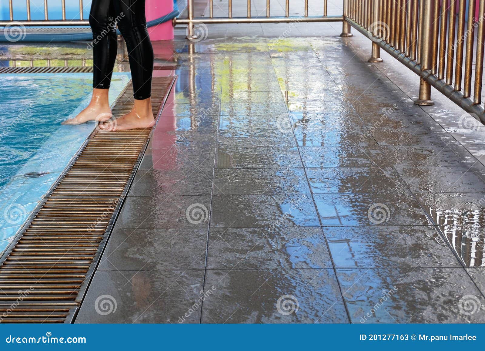 Swimming Pool Tile Floor Rough Anti-slip Stock Image - Image of color ...